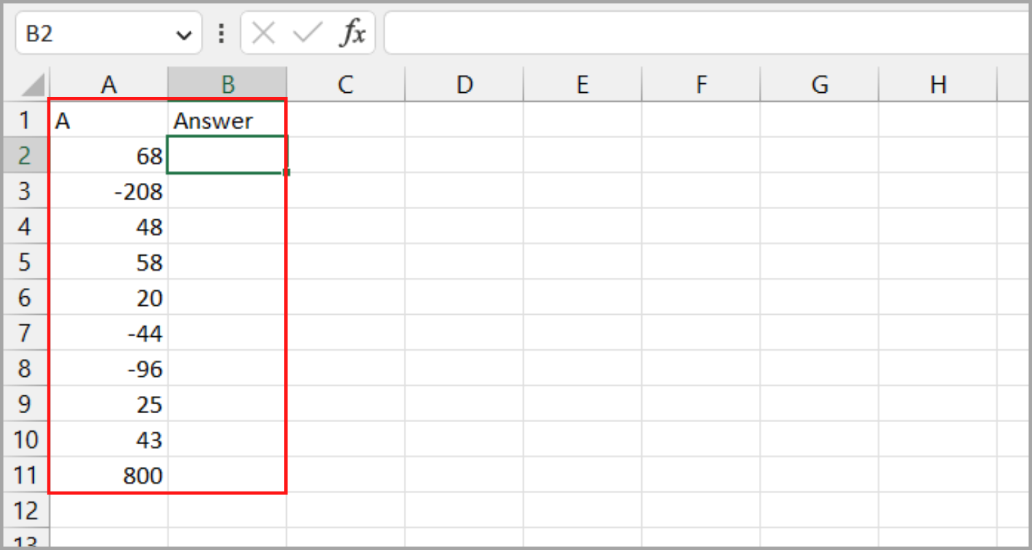 Converting Negative Values to Positive Values in Excel