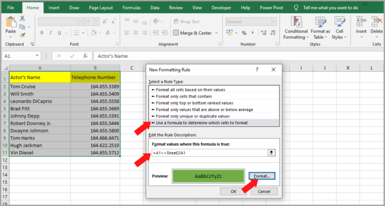 Comparing Two Excel Documents to Identify Differences