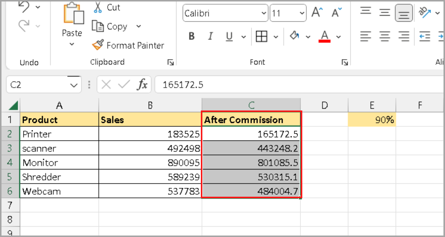How To Calculate A Decrease In Percentage Value Using Excel 3111