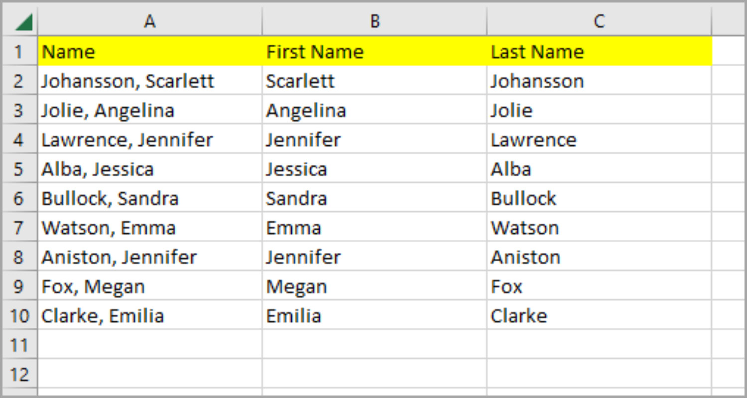 How To Separate Names In Excel 5 Methods Of Splitting Names