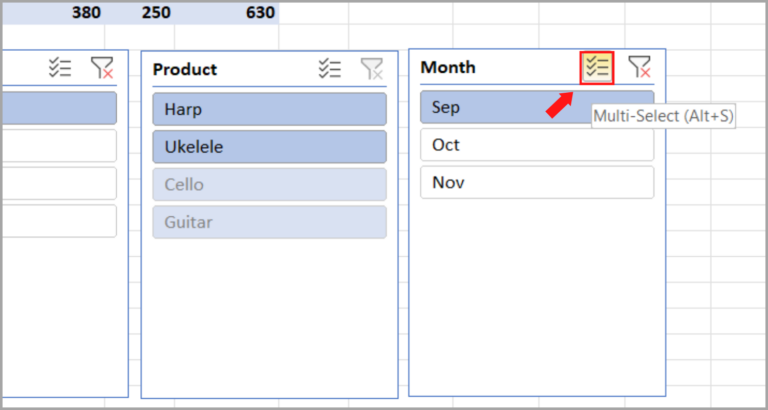 Using Slicers in Excel for Charts and Pivot Tables