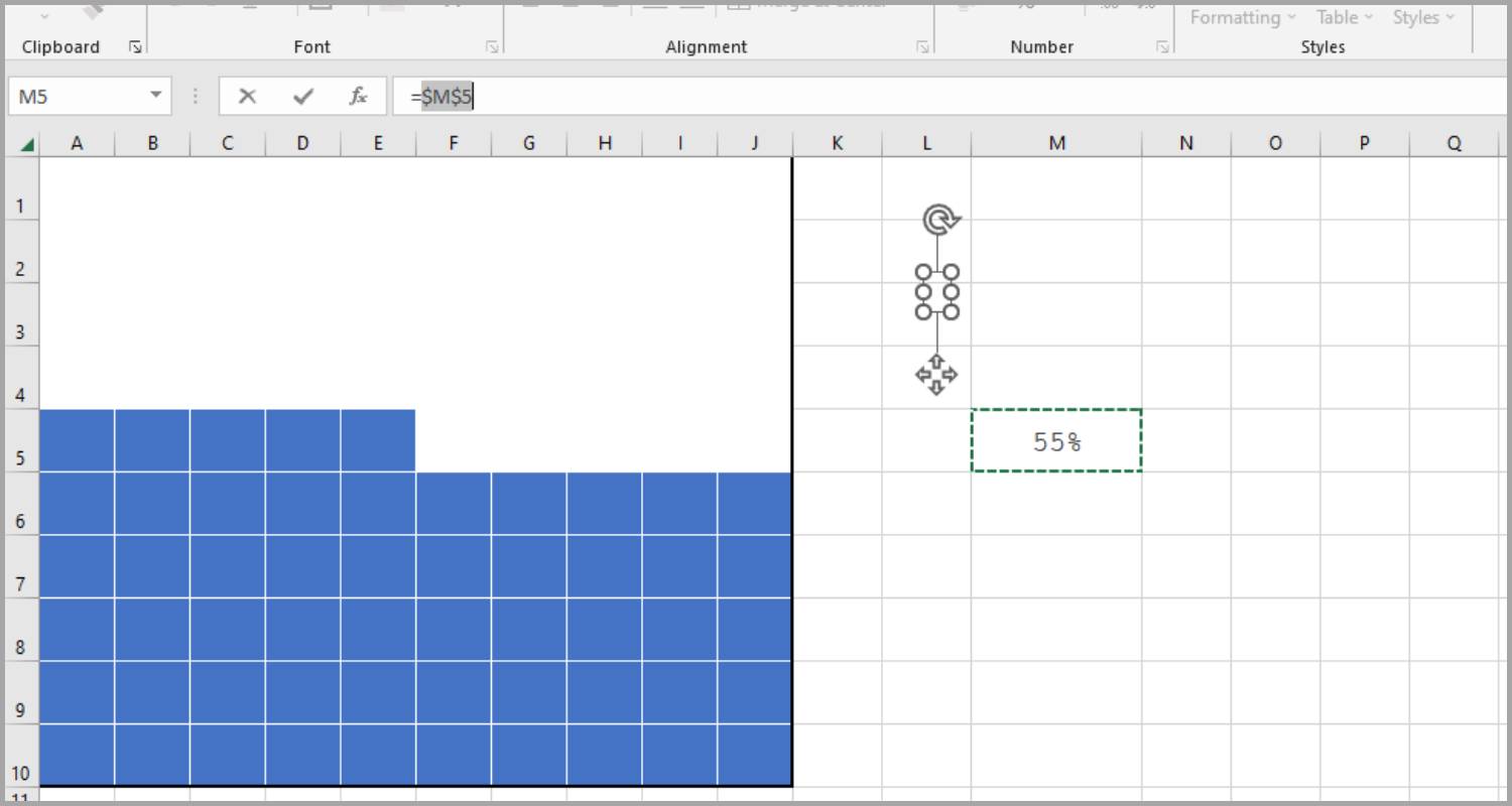 Creating a Waffle Chart in Excel