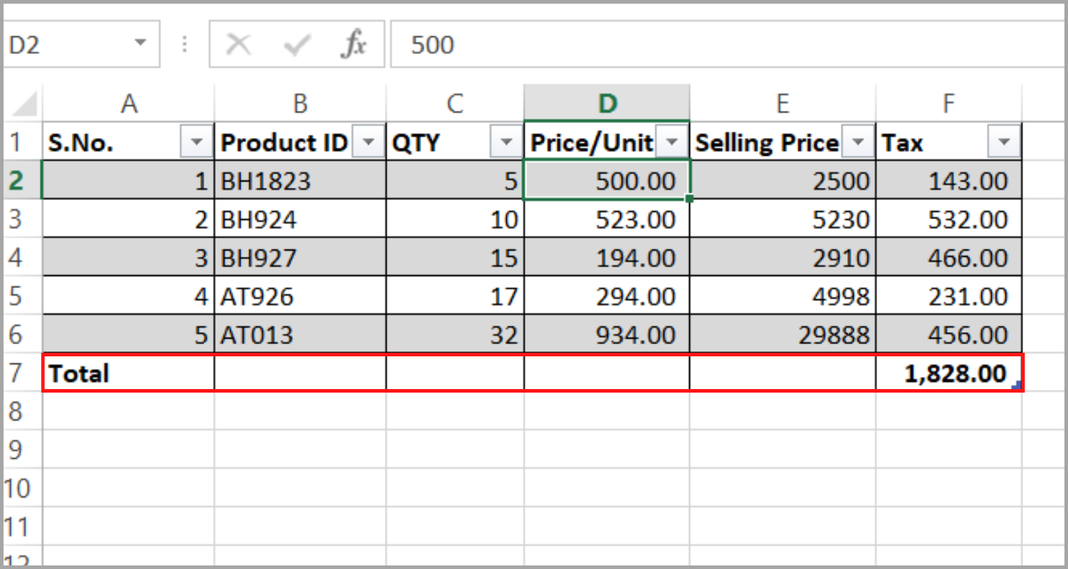 How To Add Total Row In Excel Table Step by Step Guide