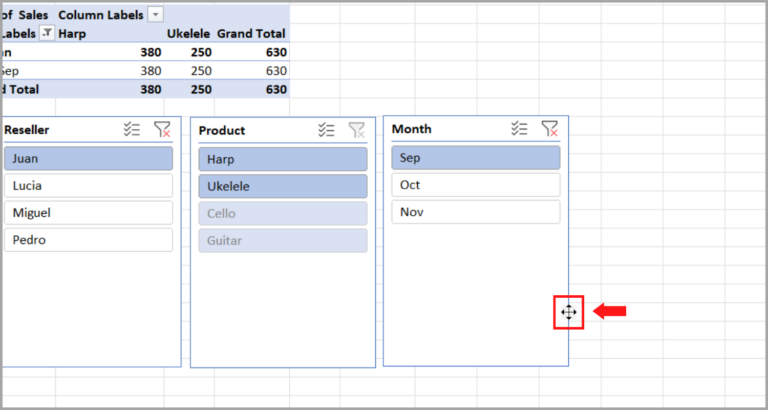 Using Slicers in Excel for Charts and Pivot Tables