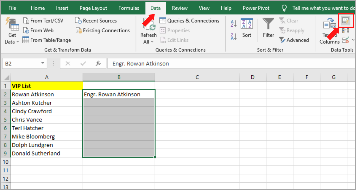 Adding Text to The Beginning or End of All Cells in Excel