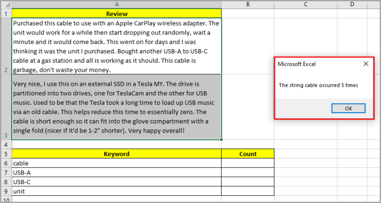 How to Count The Repetition of a Word/s in Excel - [ 3 Ways! ]