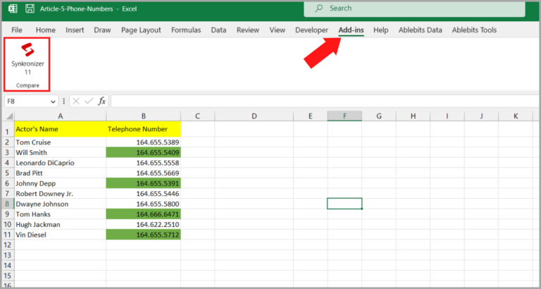 Comparing Two Excel Documents to Identify Differences