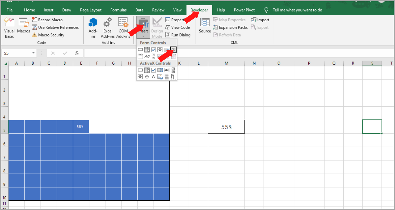 Creating a Waffle Chart in Excel
