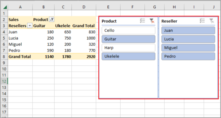 Using Slicers in Excel for Charts and Pivot Tables