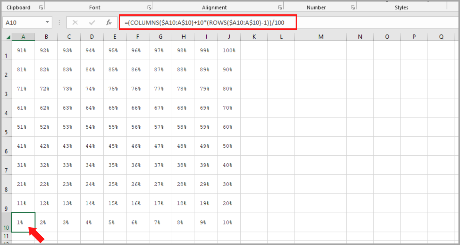 Creating a Waffle Chart in Excel