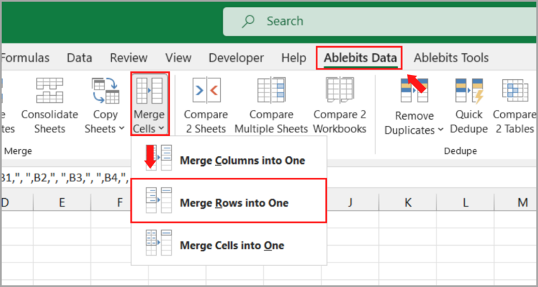 How to Consolidate or Merge Excel Rows While Retaining Data