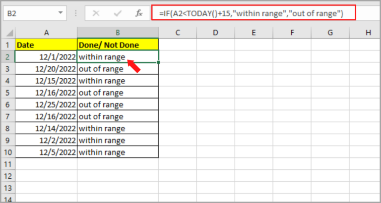 How to Use the IF Function with Dates in Microsoft Excel