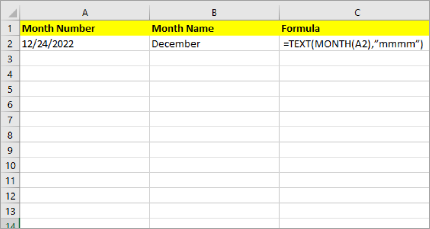 Convert Month Number into Month Name in Excel [Convert Date]