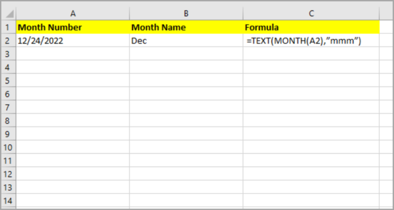 Convert Month Number into Month Name in Excel [Convert Date]
