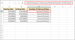 Converting Days to Years in Excel Using Simple Formulas