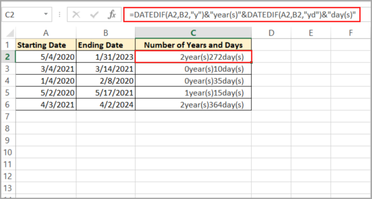 Converting Days to Years in Excel Using Simple Formulas