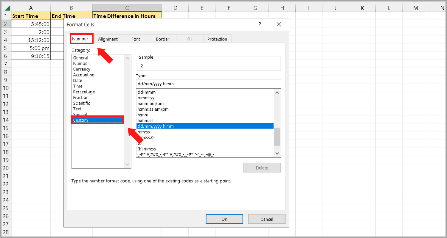 Calculating The Time Difference Between Two Times In Excel