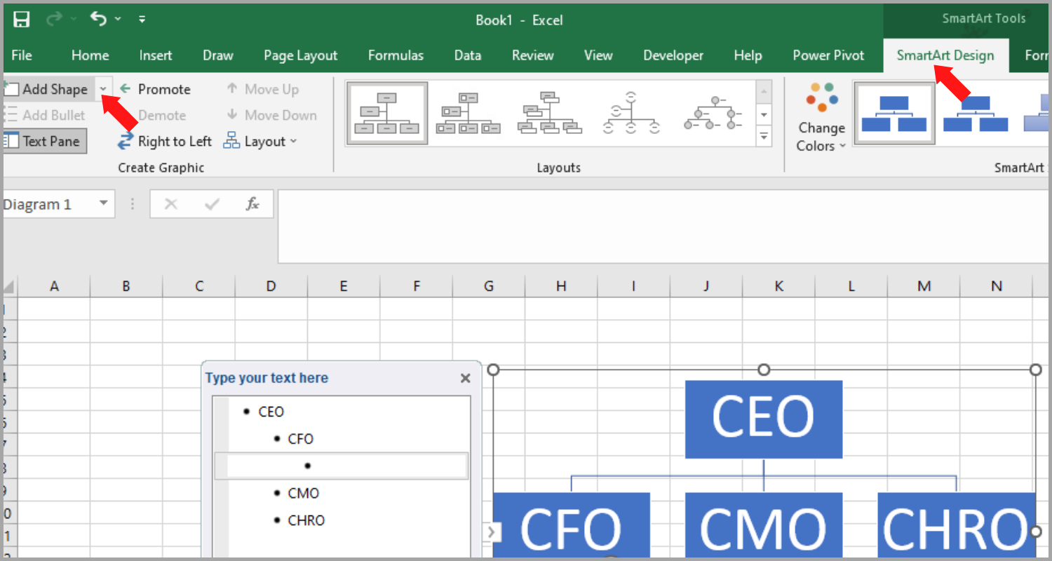 Creating An Org Chart In Excel Organizational Chart In Excel