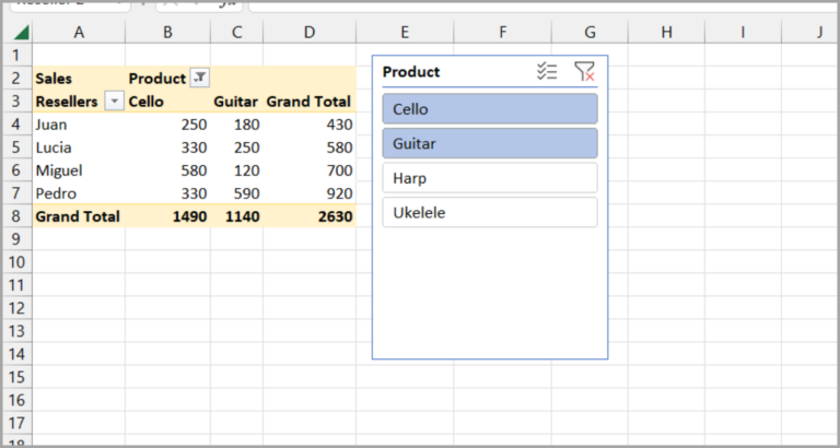 Using Slicers in Excel for Charts and Pivot Tables