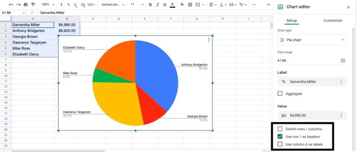Labeling Legends in Google Sheets