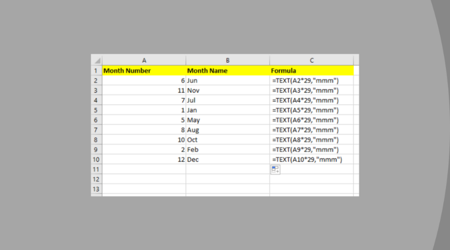 Converting Month Number Into Month Name In Excel