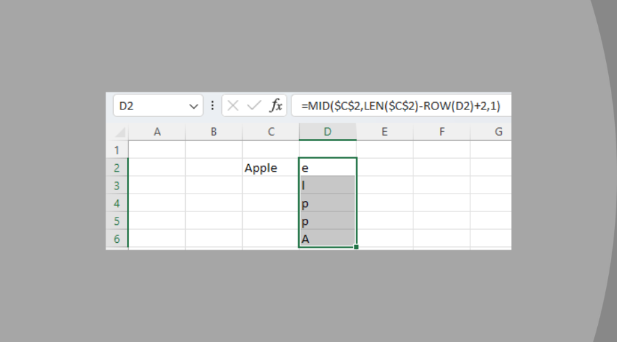 How To Reverse A Text String In Excel