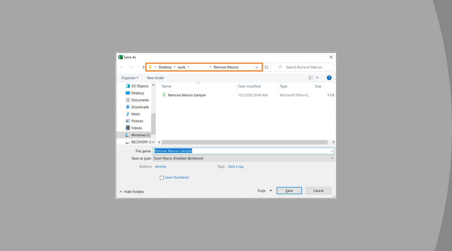 Remove Macros From Excel