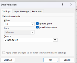 Creating a Drop Down Filter to Extract Data Based on Selection