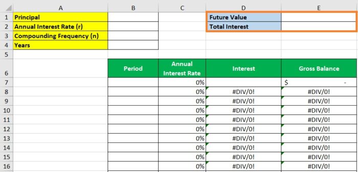 Calculate Compound Interest in Excel