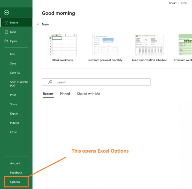 Set the Default Font in Excel