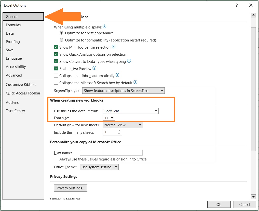 How To Change The Default Font Size For Excel Comments Windows 10