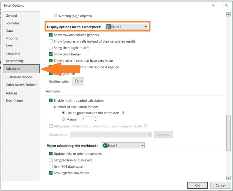 Removing Dotted Lines in Excel