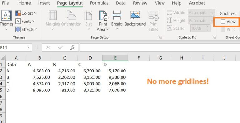 Removing Dotted Lines in Excel