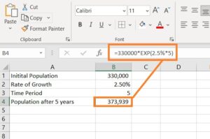 Using e (Euler's Number) in Excel