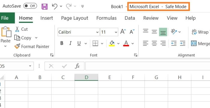 Running Excel in Safe Mode