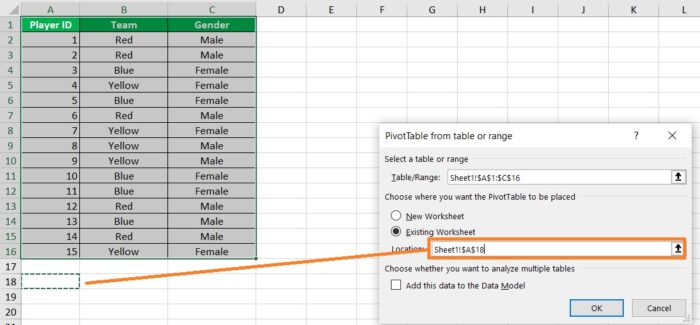 Create a Contingency Table in Excel