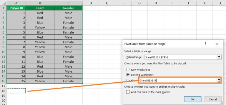 Create a Contingency Table in Excel