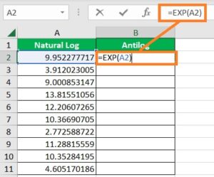 Calculate Antilog in Excel - Ways of Calculting Antilogarithm