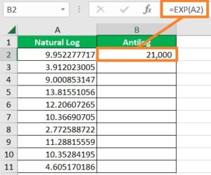 Calculate Antilog in Excel - Ways of Calculting Antilogarithm