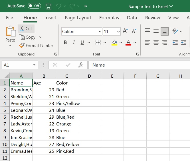 Convert Text File Into An Excel File